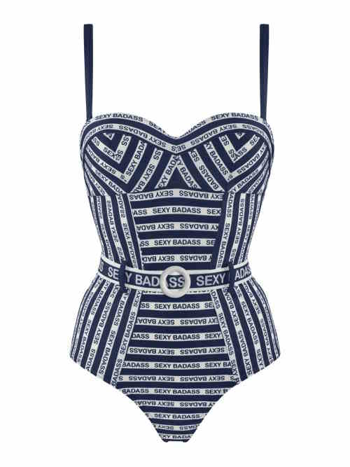 Marlies Dekkers Badmode Sexy Badass Navy-Blau/Weiß Badeanzüge online ...